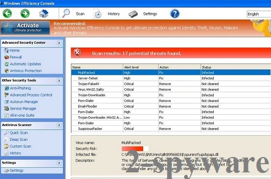 Rimuovere Windows Efficiency Console